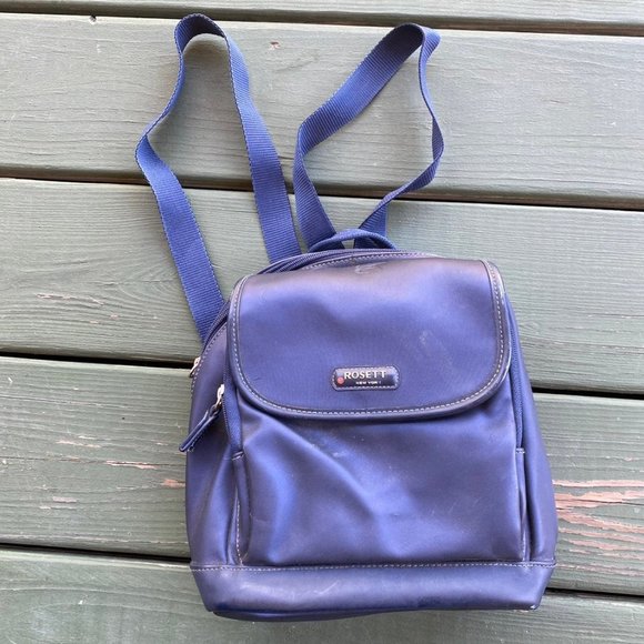 American Vintage | Bags | Vintage Dark Blue Mini Backpack Purse | Poshmark